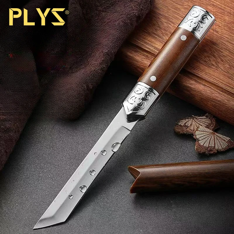 PLYS- Classical pattern carved handle fruit knife portable ...