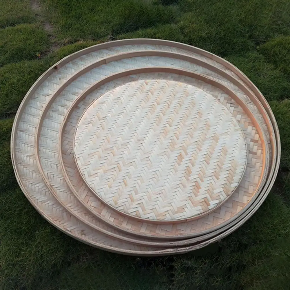 Useful-Tea-Tray-Portable-Bamboo-Sieve-Round-Handmade-Tear-Resistant ...