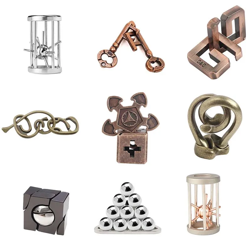 No1-39-Puzzle-Unlocking-Toys-Classic-IQ-Metal-Brain-Teaser-Magic ...