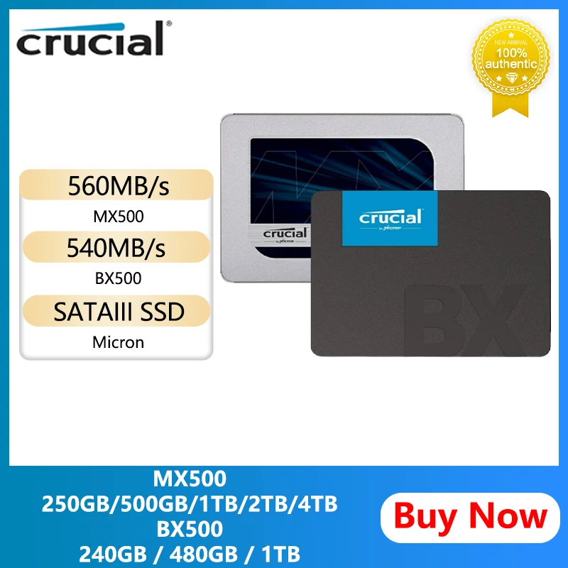 Crucial MX500/BX500 500GB 1TB 2TB Internal Solid State, 04/20/2023
