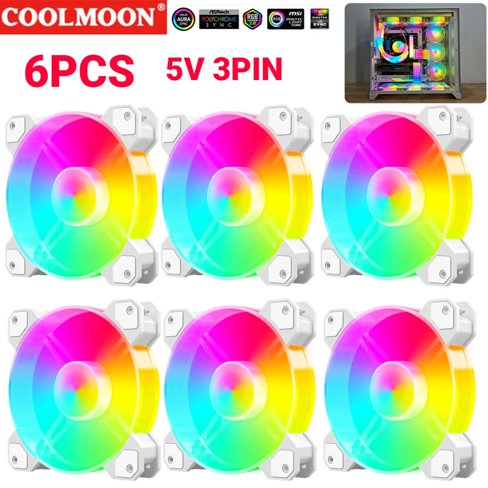 COOLMOON-RGB-Ventilador-de-refrigera-o-refrigerador-radiador-5V-3Pin ...
