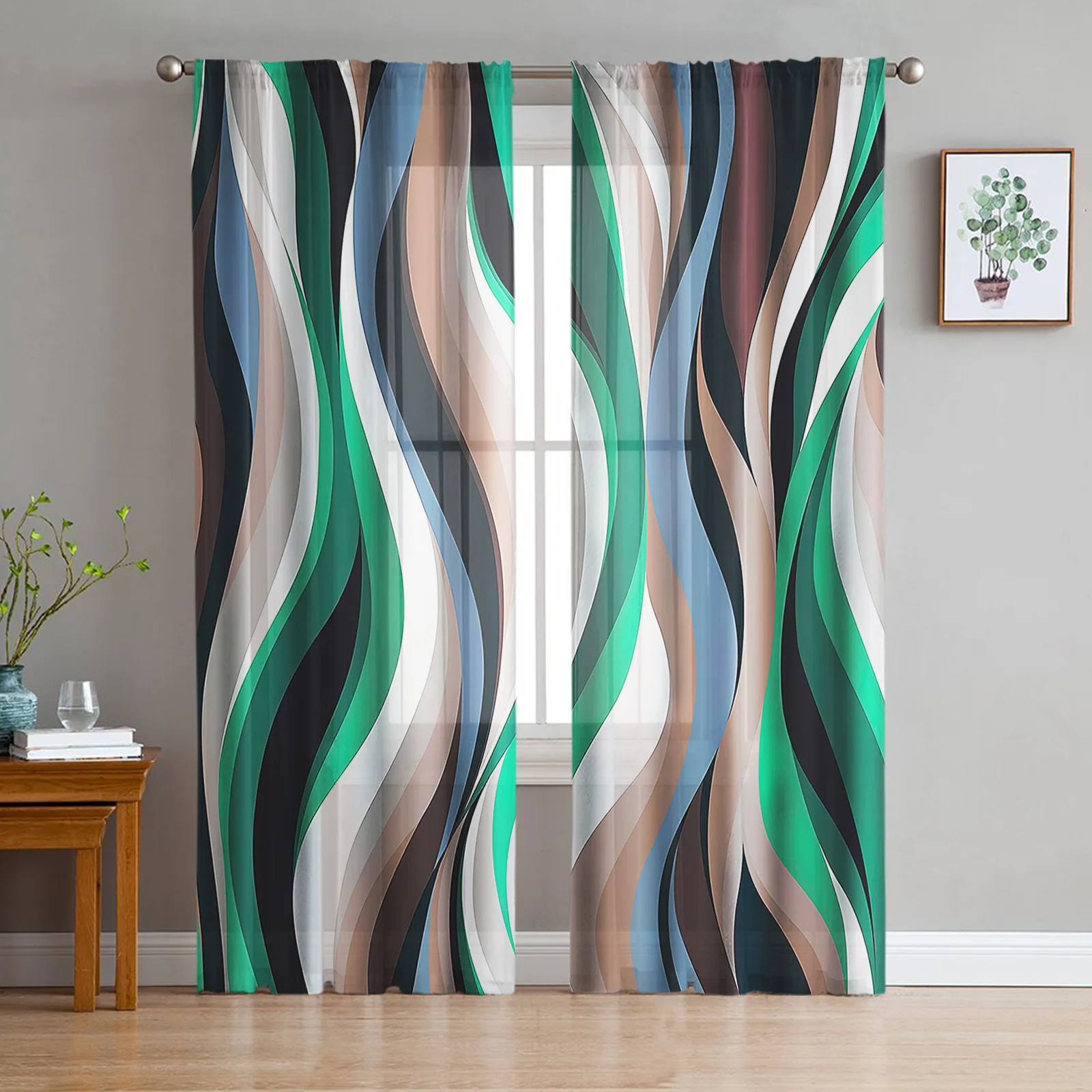 Abstract-Gradient-Line-Color-Block-Sheer-Curtains-For-Living-Room ...