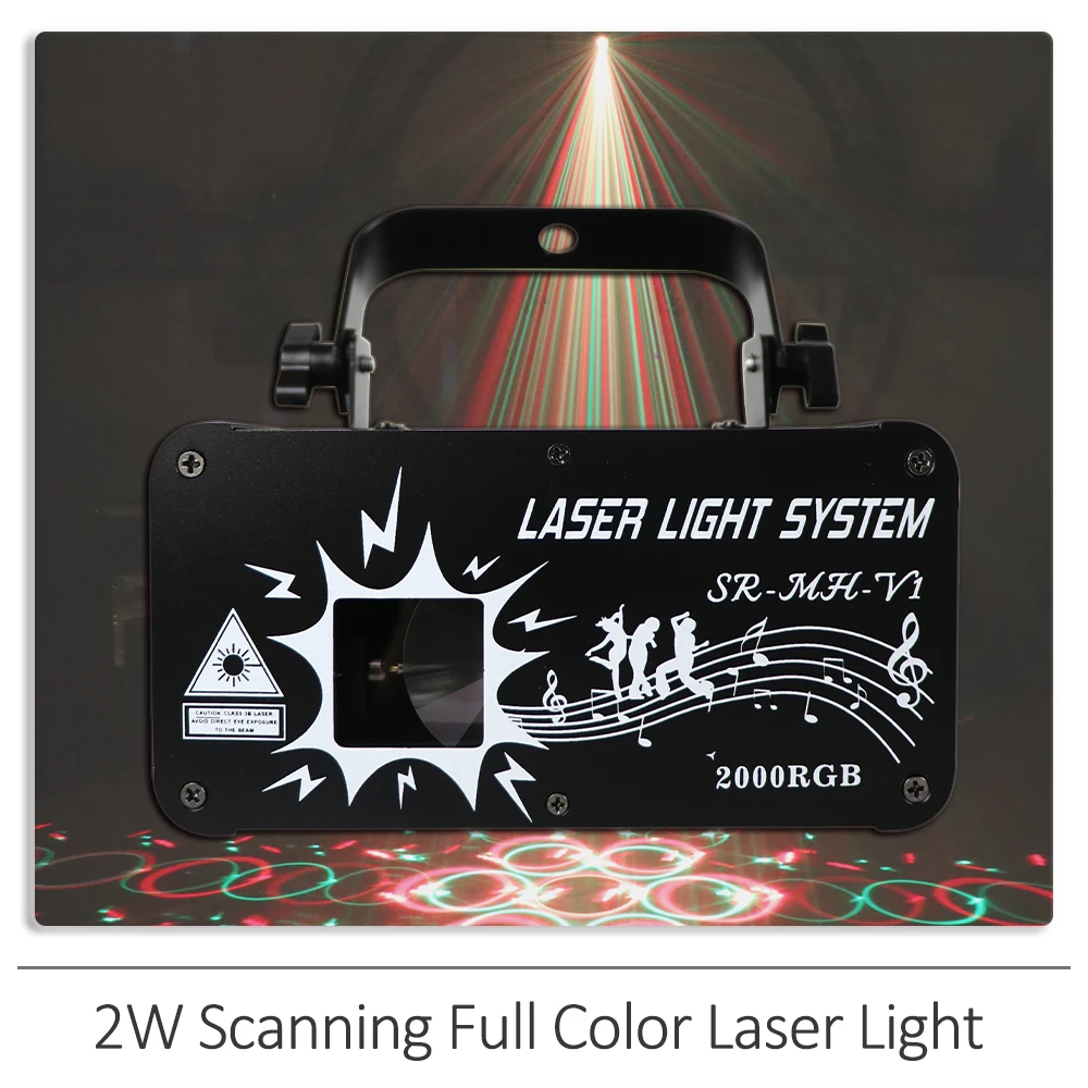 YUER-2W-3D-Full-Color-Spot-Scanning-Effect-Laser-Light-For-DJ-Disco-Bar ...