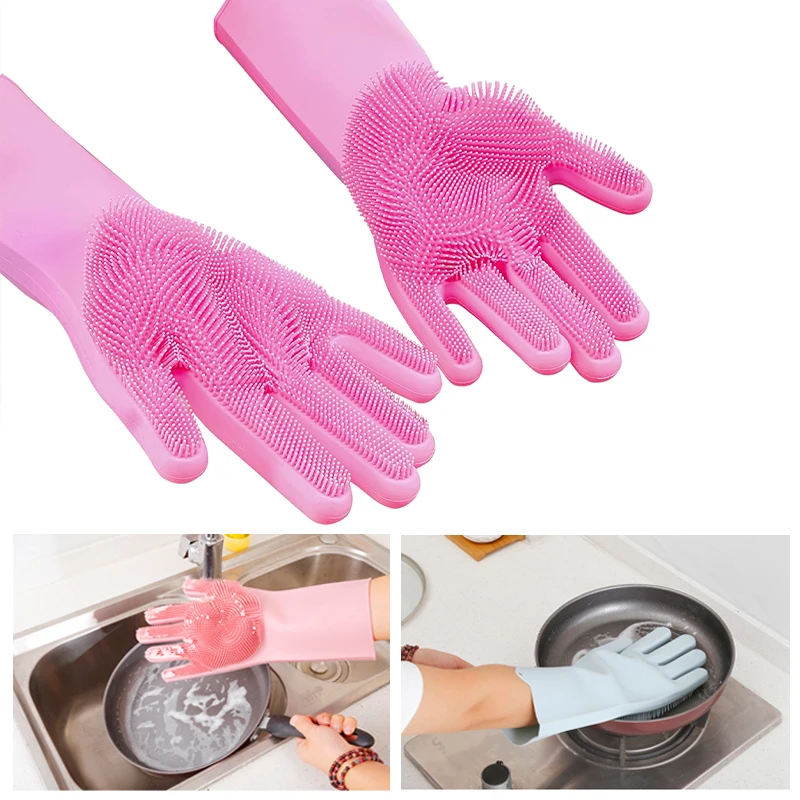 Silicone Washing Gloves Rubber Sponge - Sokogala E-commerce
