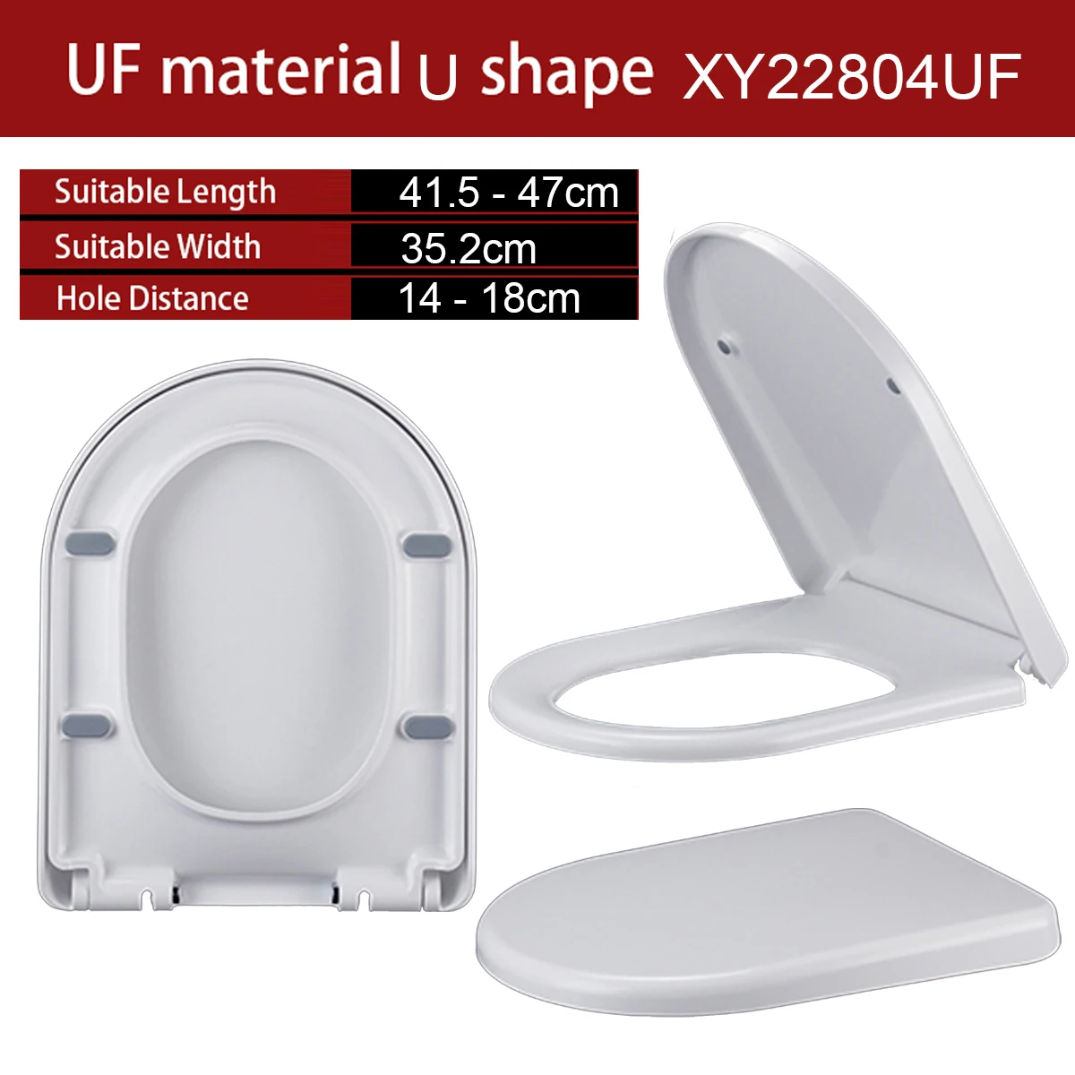 Urea-Formaldehyde-U-Shape-Slow-Closure-Toilet-Caps-Universal-Toilet-Lid ...