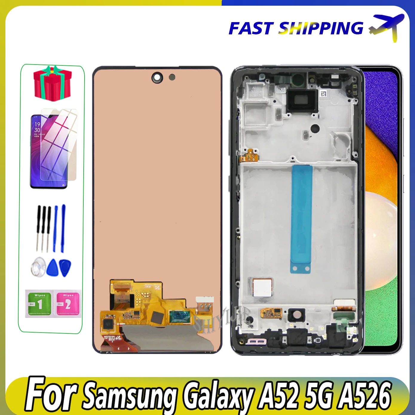 6.5" AMOLED Lcd For Samsung Galaxy A52 5G SM-A526B LCD Display Touch Screen Digitizer Panel SM ...