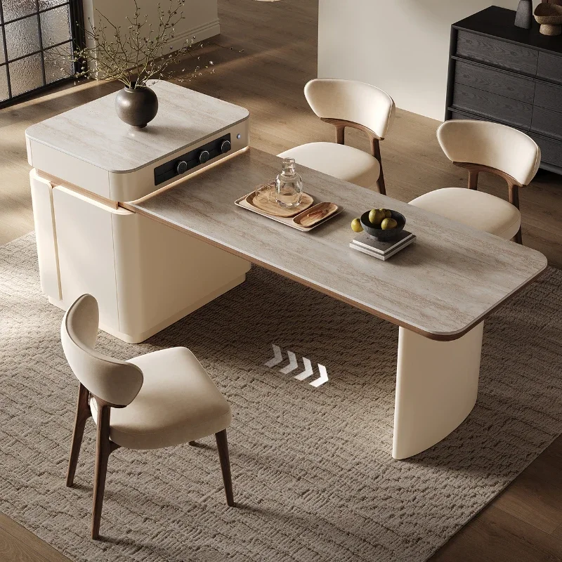 Adjustable Nordic Luxury Dining Tables Chairs Island-platform Kitchen ...