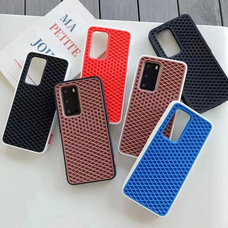 Rainbow Colorful Waffle Case For OPPO A52 A92 A72 A15S A16 A54 A55 A3S ...