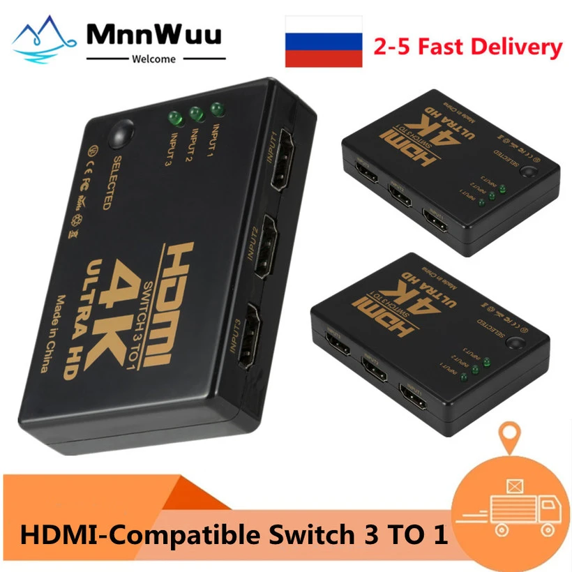 1080p 4k 2k Hdmi-comaptible Video Switcher Hd Splitter Converter 3 In 1 ...