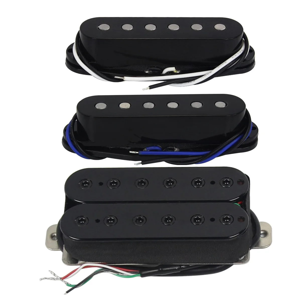 FLEOR-3pcs-Alnico-5-Guitar-Single-Coil-Pickups-Humbucker-Pickup-Black ...