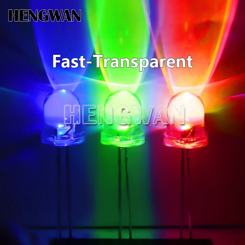 10pcs F8 8mm Fast / Slow RGB Flash Red Green Blue Rainbow Multi Color ...