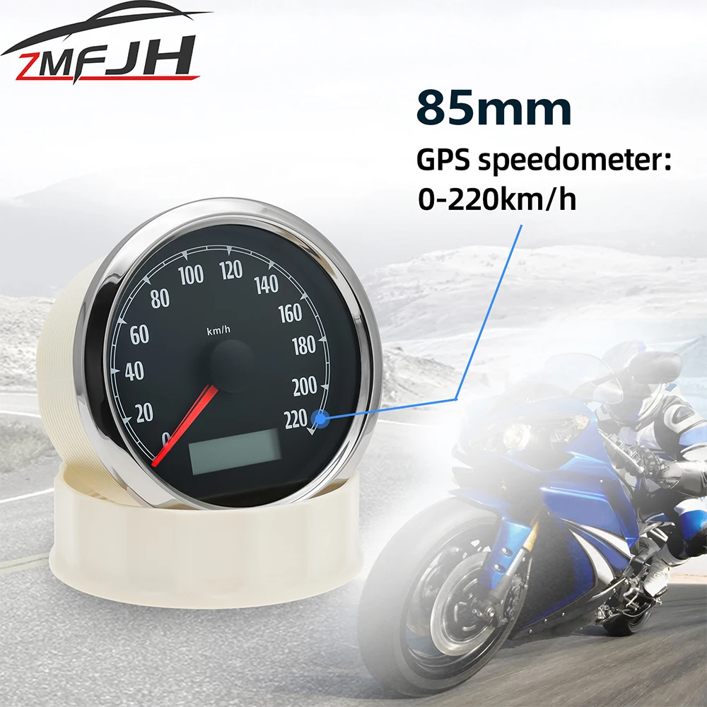 New-85mm-GPS-Speedometer-For-Harley-Motorcycles-0-220-KM-H-GPS-Gauge ...