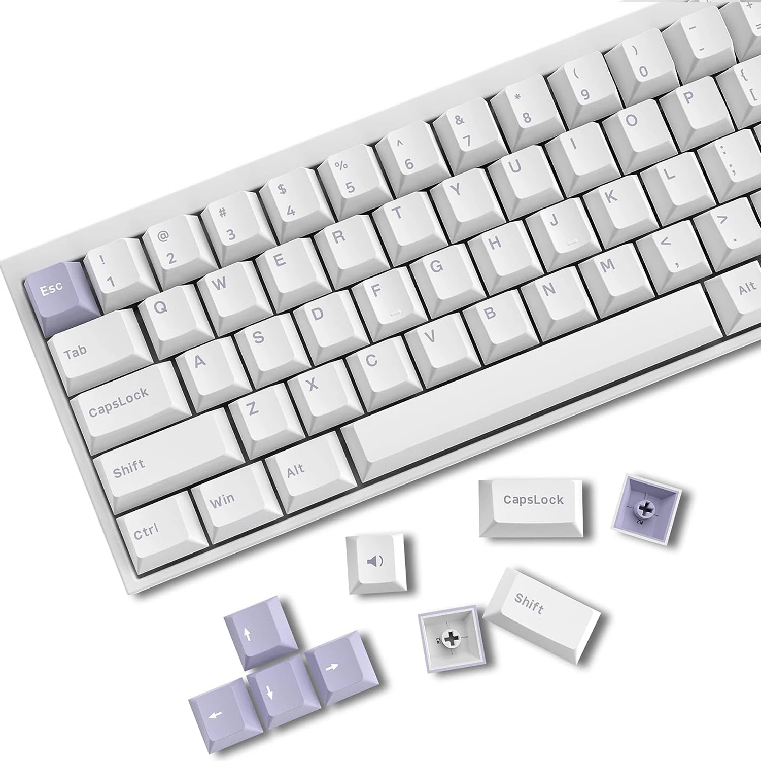 Teclas-PBT-para-Gamer-mec-nico-teclas-de-doble-disparo-perfil-Cherry ...