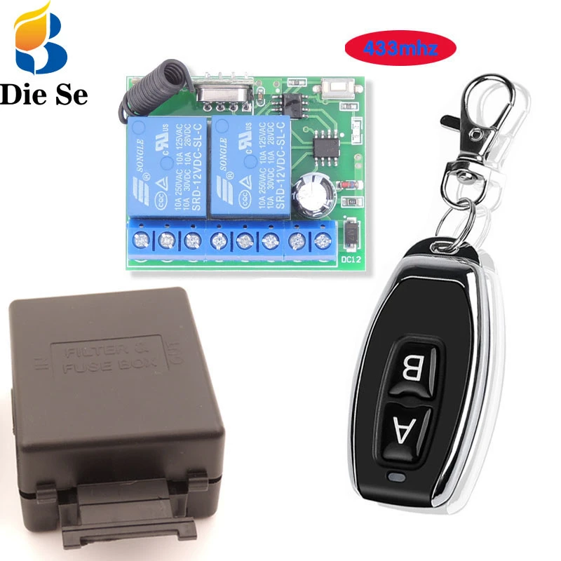 12v 2ch 433mhz Wireless Remote Control | Wireless Rf Remote Control ...