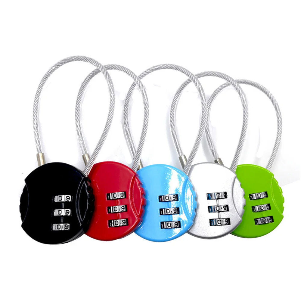 Wire Rope Combination Lock 3 Digit Code Lock Password Luggage Suitcase ...