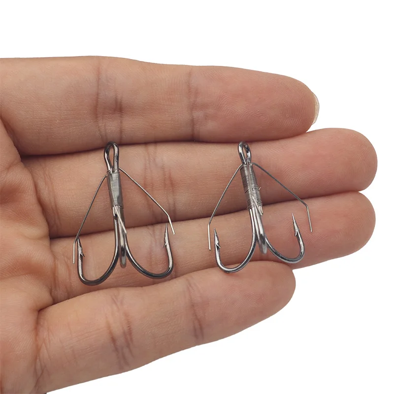 6pcs/box Weedless Treble Fishing Hook Wacky Hook High Carbon Steel Bass ...