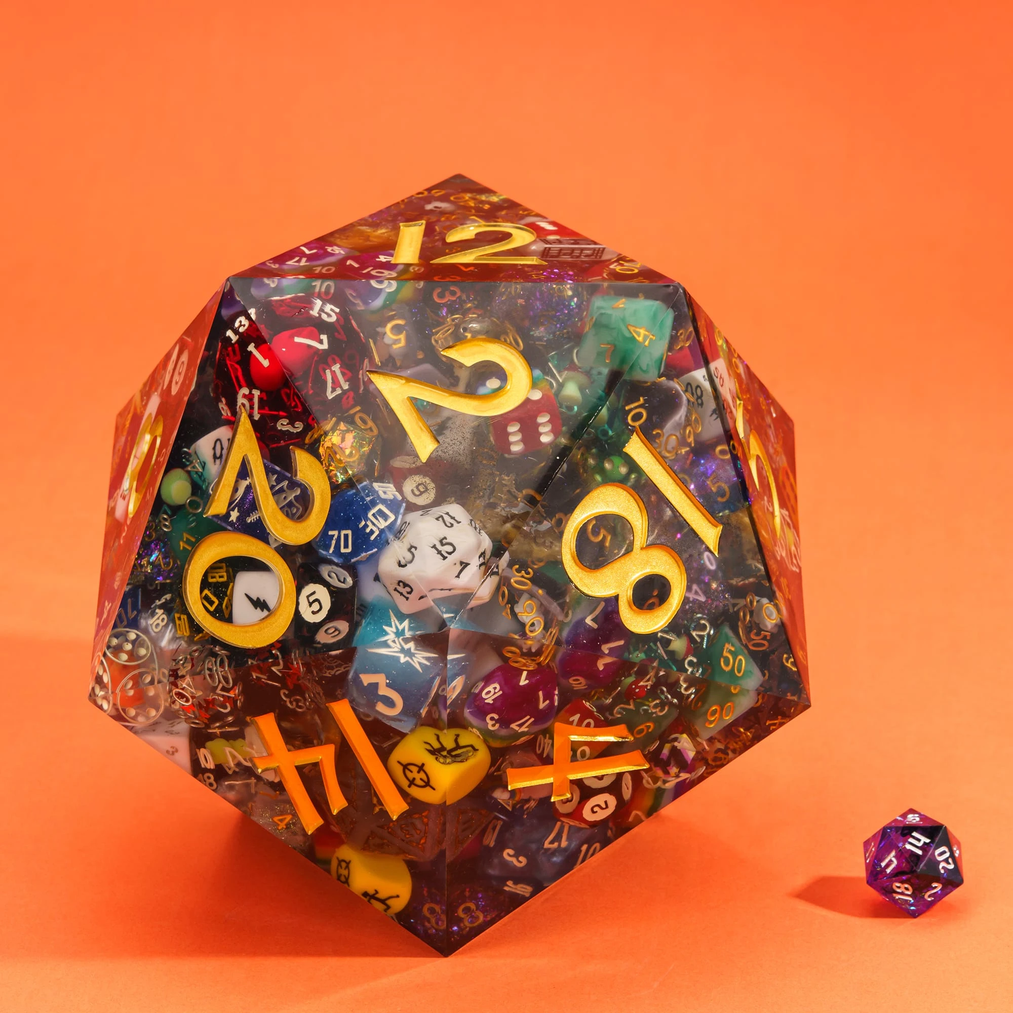 Cusdie 160mm Large Size D20 Dice, 20 Sided Resin Sharp Edges Dice ...