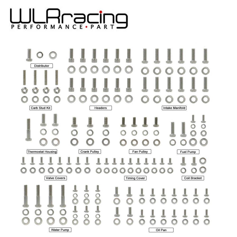 WLR-Small-Block-Stainless-Engine-Hex-Bolt-Kit-For-Chevy-265-283-302-305 ...