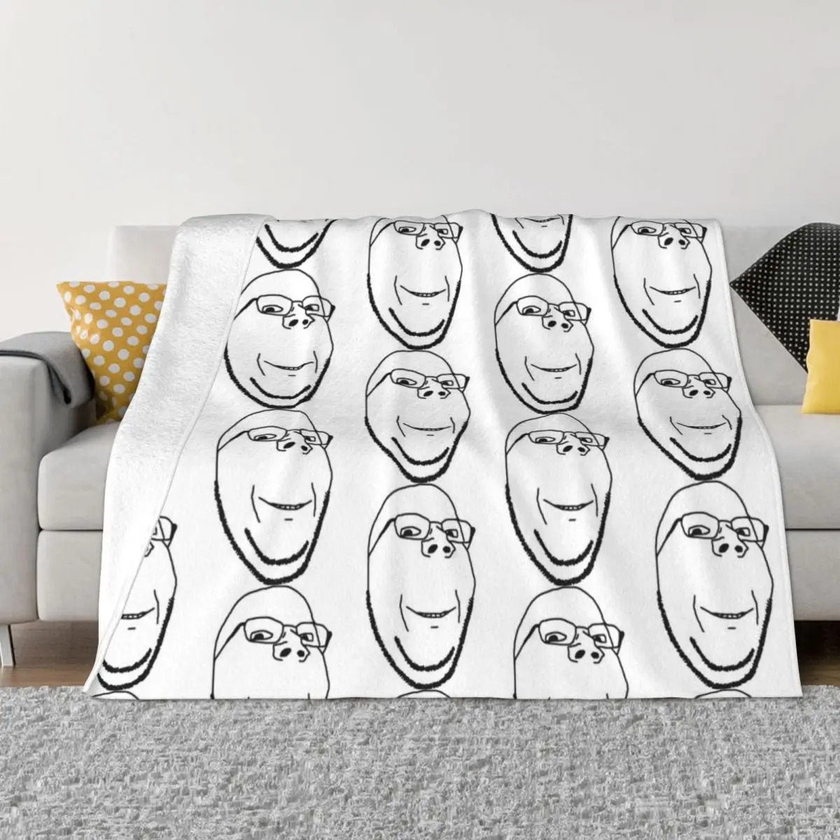 Smiling-Wholesome-Wojak-Soyjak-Throw-Blanket-Tourist-Blanket-Comforter ...