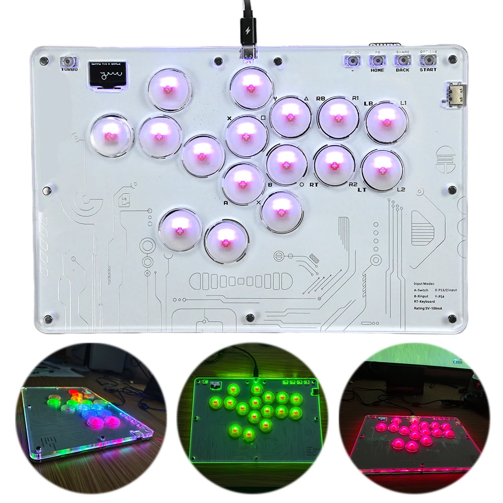 For-Arcade-Stick-16Keys-For-Arcade-Controller-Street-Fight-W-Turbo ...
