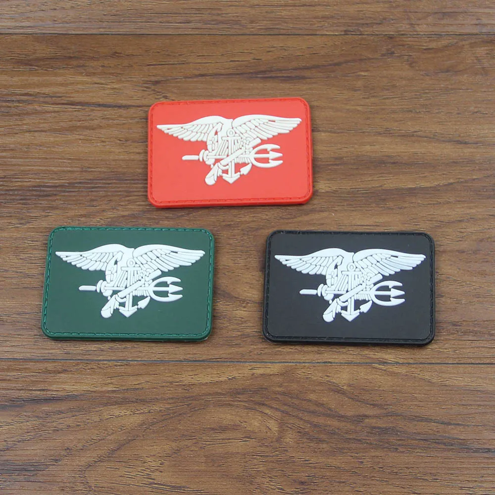 1 Piece 9.8*5.3 CM Rubber PVC Morale Tactical Badge Hook and Loop Patch ...