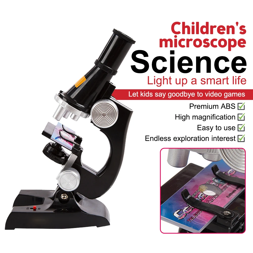 100X-200x-450x-Kids-Biological-Microscope-Lab-Led-School-Science ...