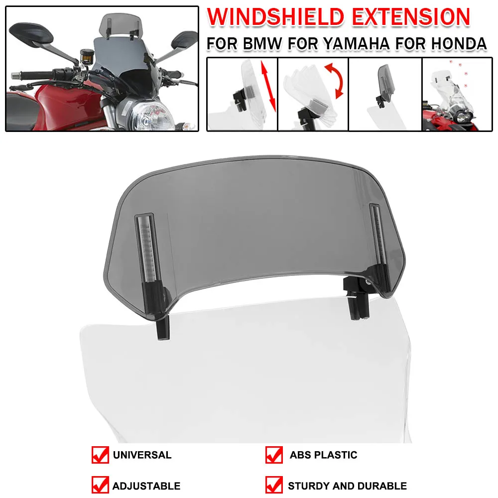 Adjustable-Motorcycle-Windshield-Spoiler-Extension-Heighten-Wind ...