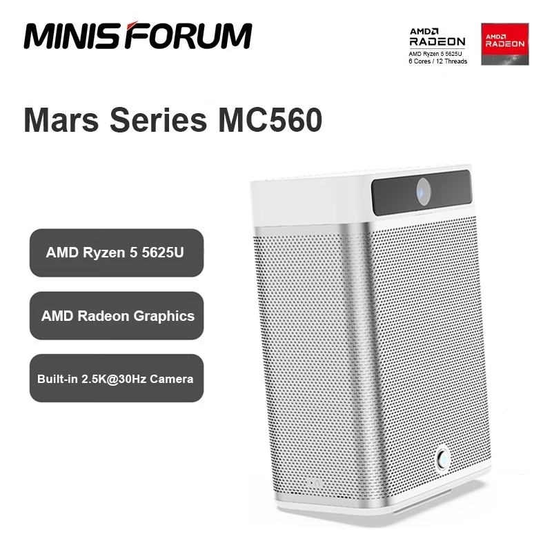 MinisForum Mars Series Mini PC MC560 Office Computer AMD Ryzen 5 5625U ...