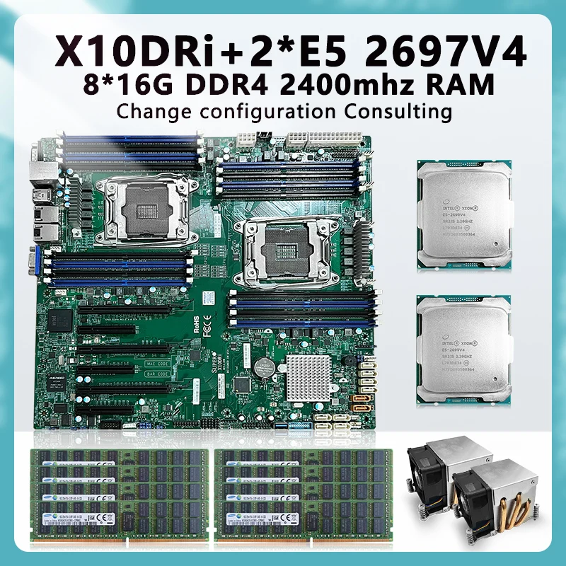 Processador-CPU-Placa-m-e-X99-2-x-E5-2697v4-22C-44T-145W-8x16GB-128GB ...