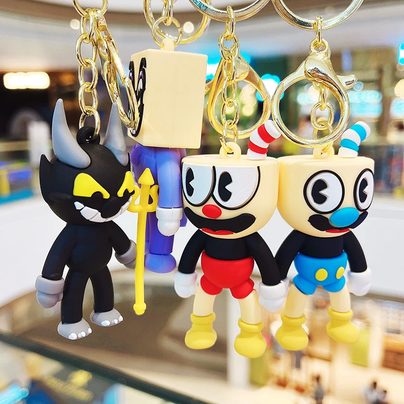 Pvc Car Key Accessories Toys | 4 Styles Mugman Pvc Cuphead | Cuphead ...