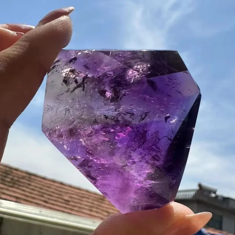 Natural-Transparent-Geometric-Amethyst-Polyhedron-Irregular-Ore ...