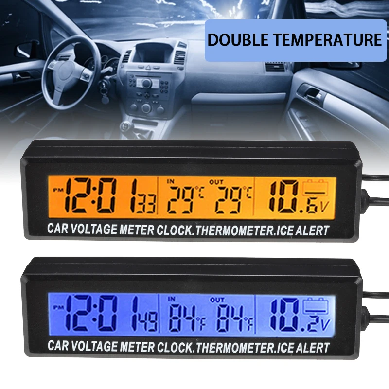 1Pc-3-in1-Car-Digital-LCD-Clock-Indoor-and-Outdoor-Temperature-Display ...