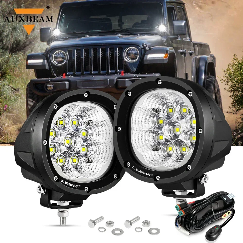 AUXBEAM-90W-Universal-LED-Light-Pods-3000K-6500K-Offroad-Flood-Beam ...