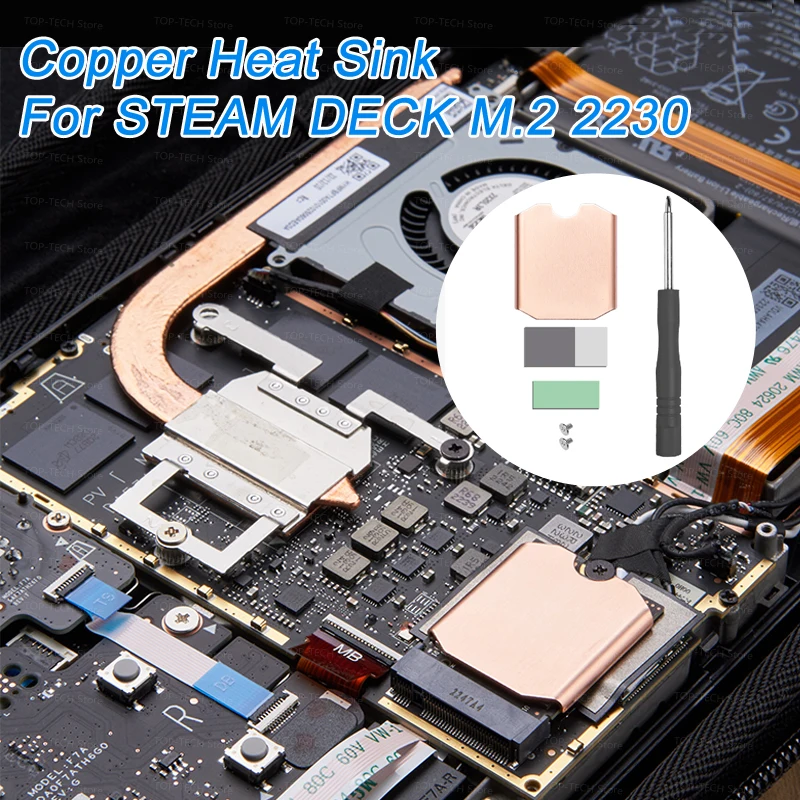 For Steam Deck SSD Copper Heatsink Game Console Cooling Thermal Pad ...
