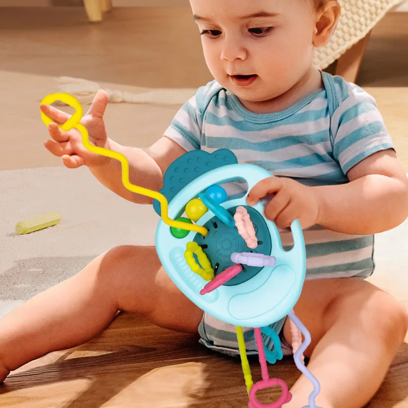Montessori-Sensory-Toys-Silicone-Pull-String-Toys-Baby-Activity-Motor ...