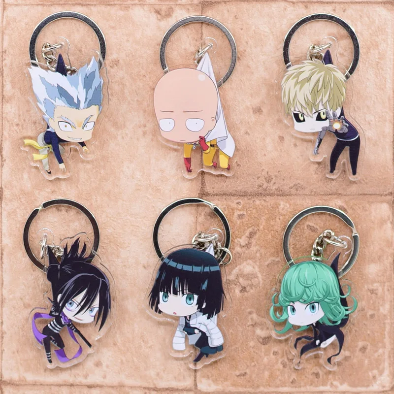One-Punch-Man-Keychain-Series-1-Cute-Double-Sided-Saitama-Key-Chain ...