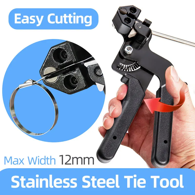 Cable-Ties-Plier-Hand-Stainless-Steel-Tie-Self-Locking-Fastening-Cable ...