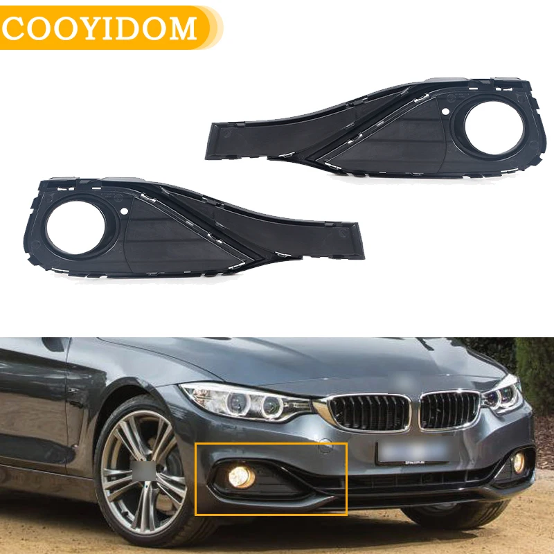 Car fog light trim griill fog light Hood frame cover For BMW 4 SERIES ...