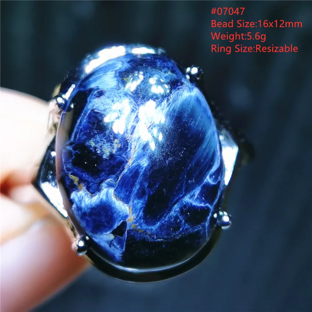Natural Blue Pietersite Adjustable Ring From Namibia Jewelry 925 Silver ...