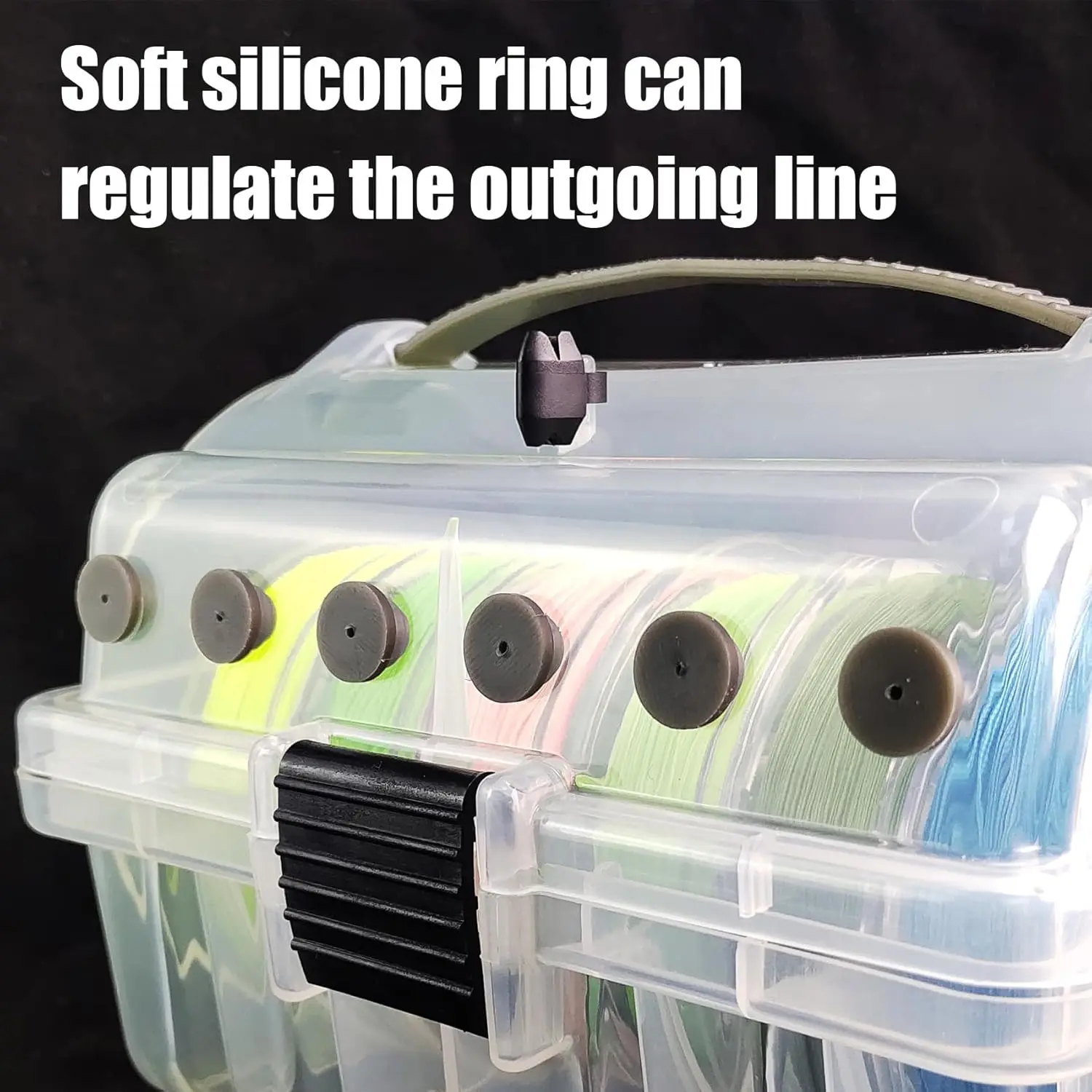 Durable Waterproof Fishing Line Organizer Box 6 Spool Capacity ...