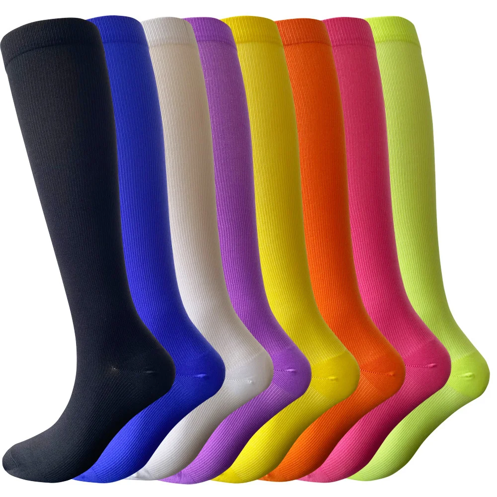 Chaussettes-de-compression-sans-motif-multicolore-pour-hommes-et-femmes ...