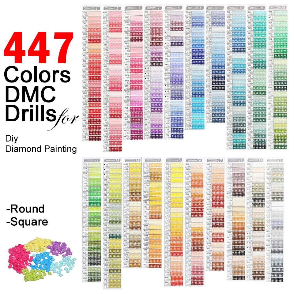 DMC-447-Color-Round-Square-Wholesale-Drills-5D-DIY-Diamond-Painting ...