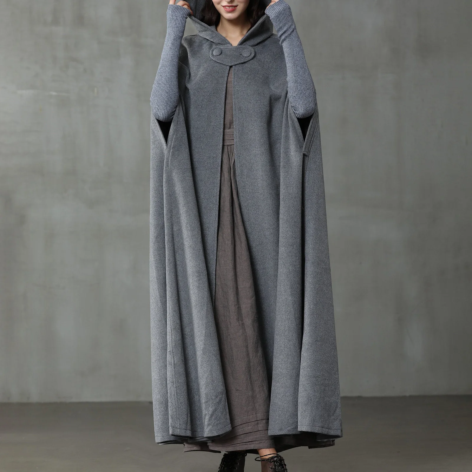 Winter-Warm-Coat-Open-Front-Cardigan-Jacket-Long-Cloak-Cape-Women-s ...