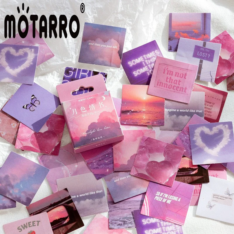 MOTARRO-45Pcs-Box-Purple-Series-Aesthetic-Stickers-Decorative-Ablum ...
