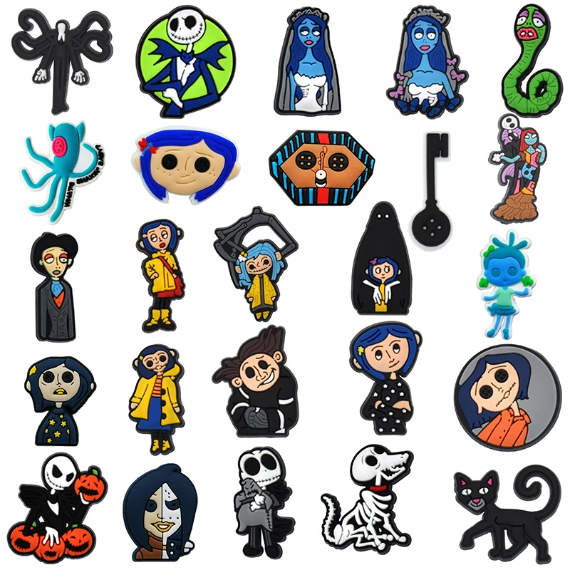 12-25Pcs-MINISO-Coraline-Shoes-Charms-PVC-Shoe-Accessories-For-Clogs ...