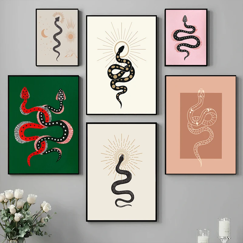 Snake-Wall-Decor-Vintage-Science-Photo-Illustration-Poster-Prints-Sepia ...