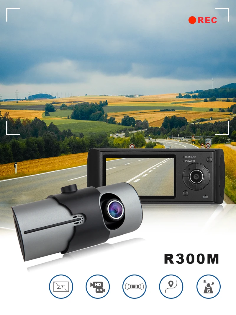 X3000-Fashion-R300-GPS-Dual-Lens-Car-DVR-2-7-inch-Dashcam-HD-dash ...