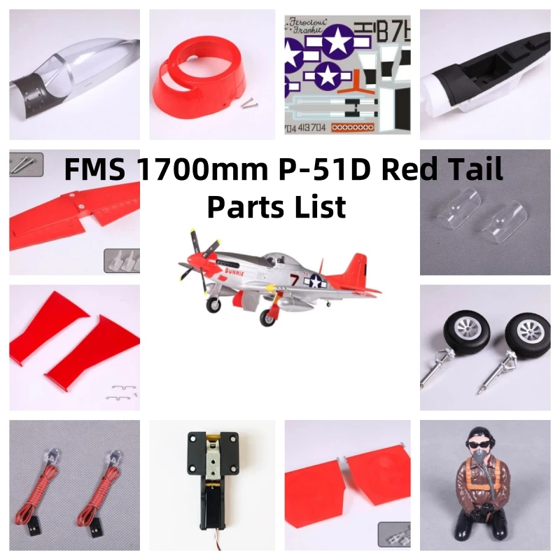 FMS 1700mm P-51D Red Tail RC Airplane Aircraft Parts Pipe Oil Tank ...