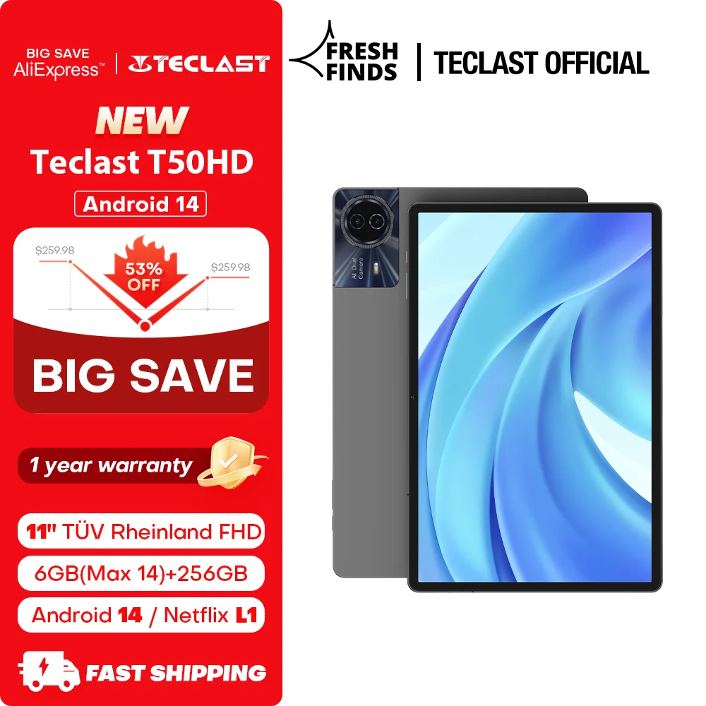 World-Premiere-Teclast-T50HD-Android-14-Tablet-11-2K-Screen-6GB-256GB ...