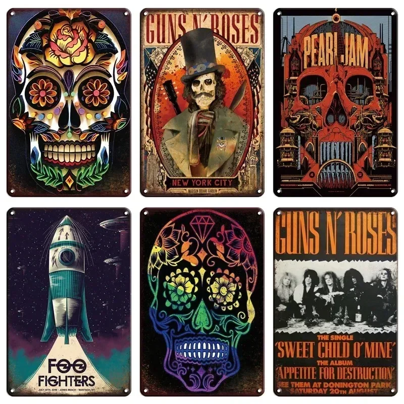 Retro-Vintage-Music-Band-Poster-Metal-Plaque-GUNS-N-ROSE-Famous-Rock ...